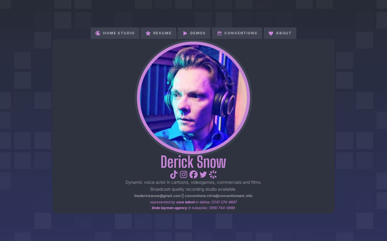 Derick Snow - Voice Actor